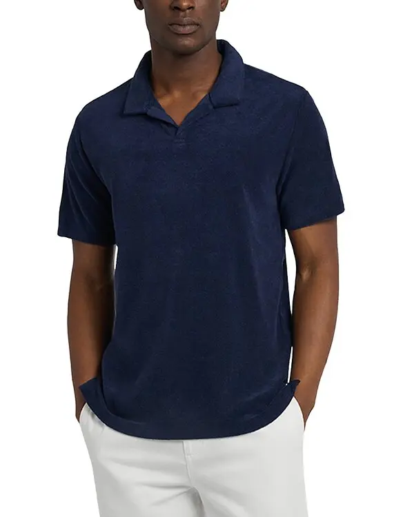 Onia Terry Open Collar Polo Shirt - Deep Navy
