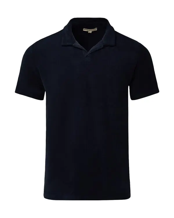 Onia Terry Open Collar Polo Shirt - Deep Navy