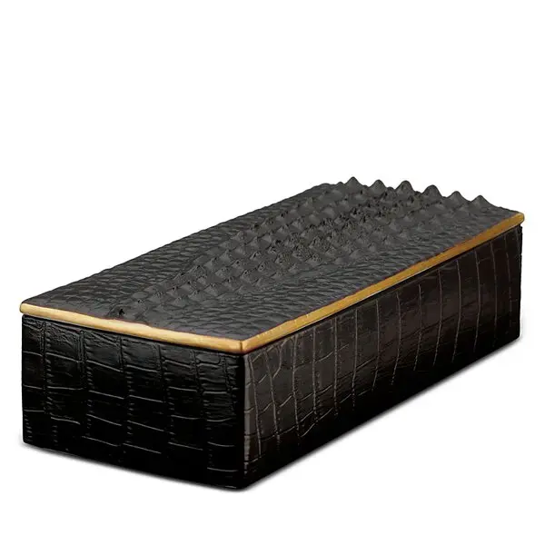 L'Objet Crocodile Porcelain Desk Box - No Color