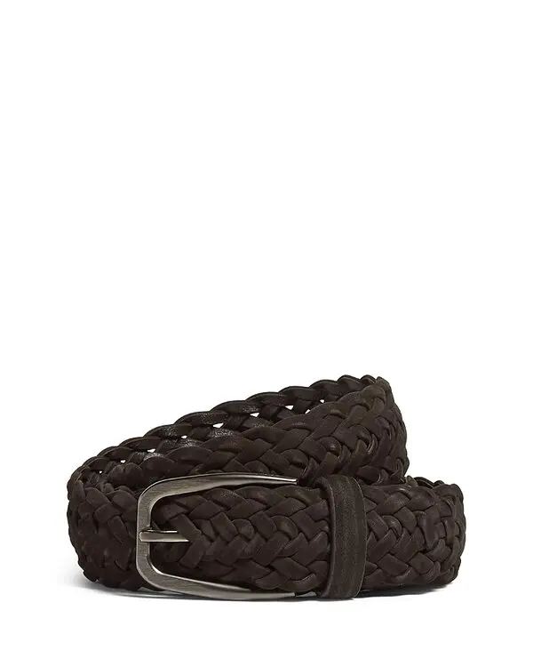 Zegna Braided Leather Belt - Dark Brown