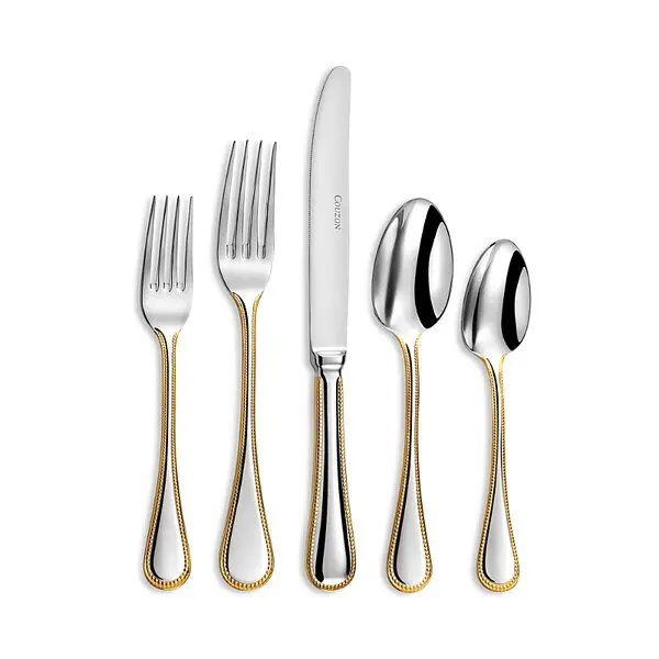 COUZON Le Perle Gold Accent 5 Piece Place Setting