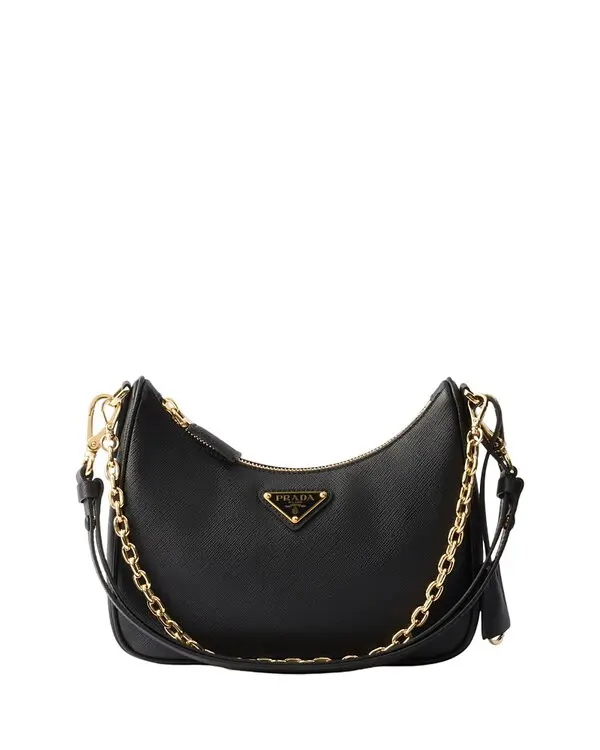 Prada Re-edition Mini Saffiano Leather Bag - Black