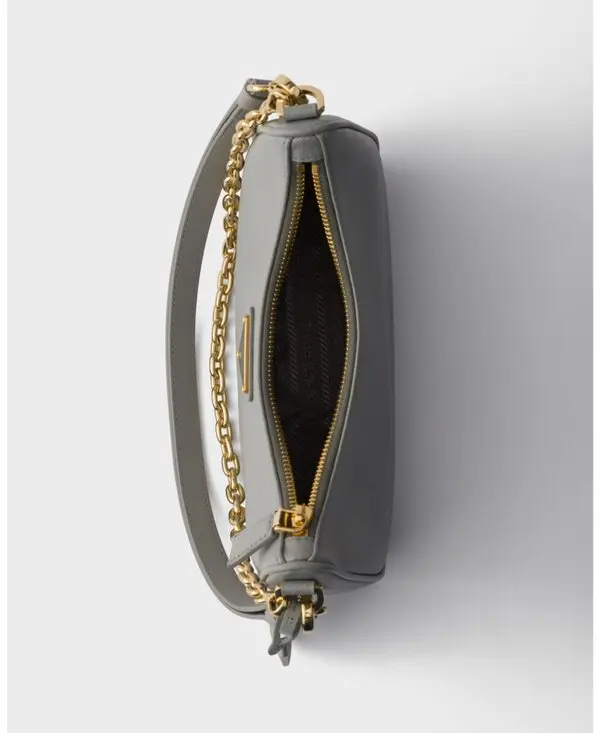 Prada Re-edition Mini Saffiano Leather Bag - Grey