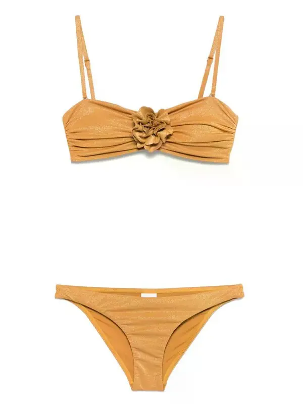 Zimmermann Lucky Flower Bikini Top - Brown