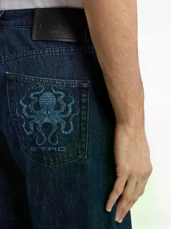 Etro Octopus-embroidered Jeans
