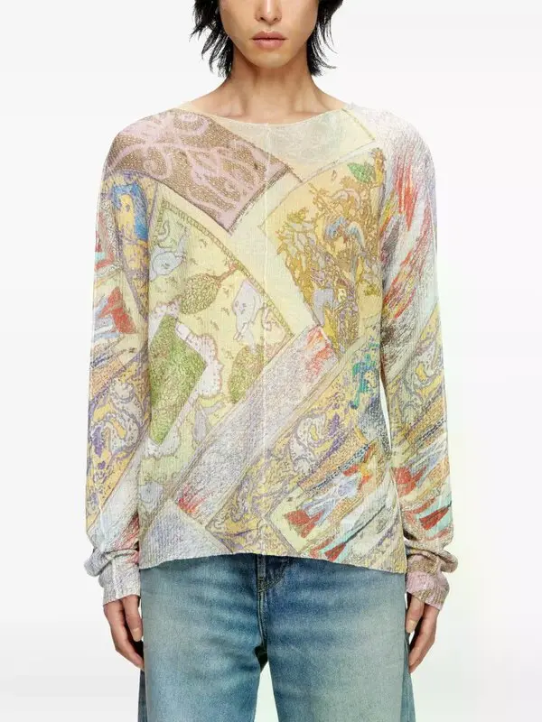 DIESEL® K-renton Printed Long-sleeve Top