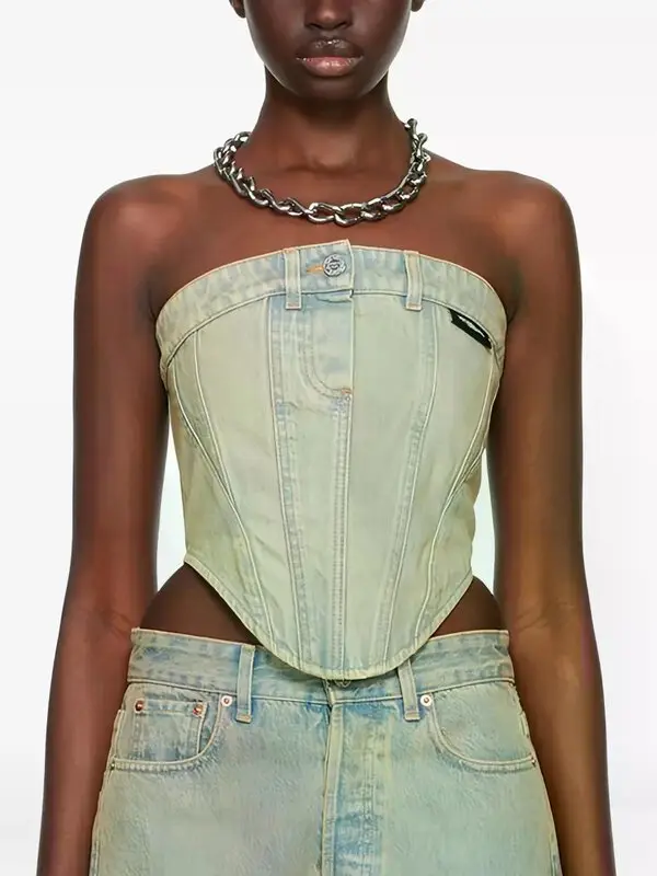 Vetements Denim Cropped Top