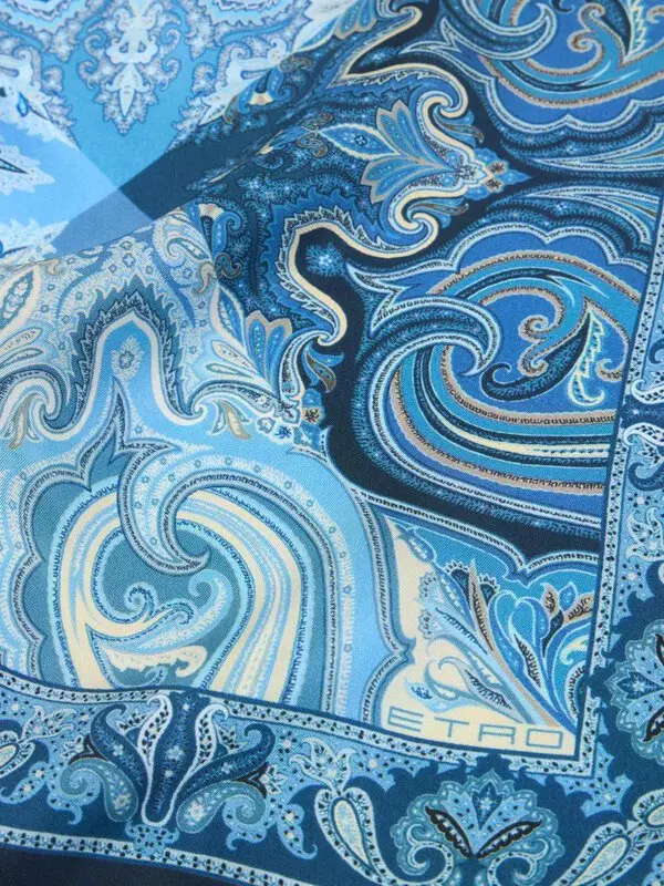 Etro Patterned-jacquard Pocket Square - Blue