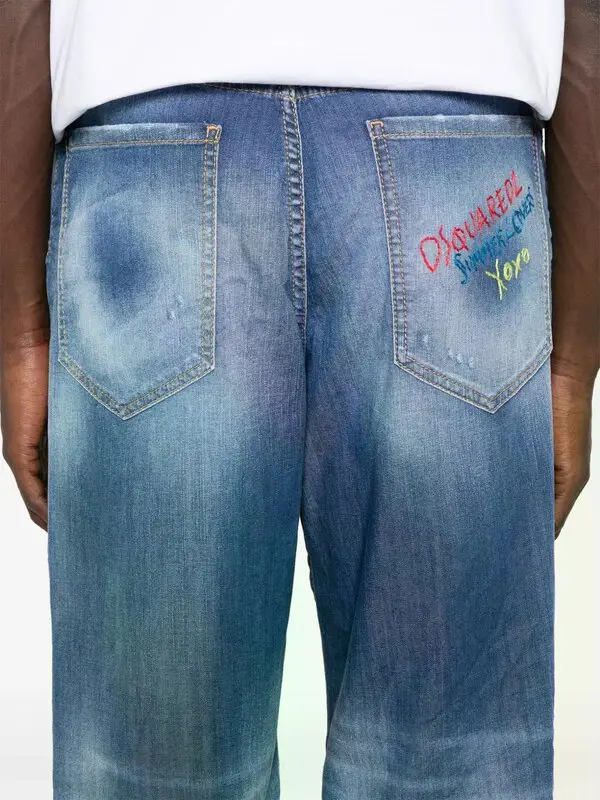 Dsquared2 Logo-embroidered Jeans - Blue