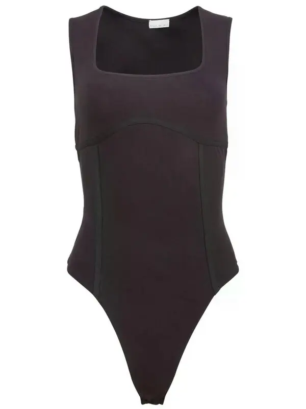 FLEUR DU MAL Square-neck Bodysuit - Black