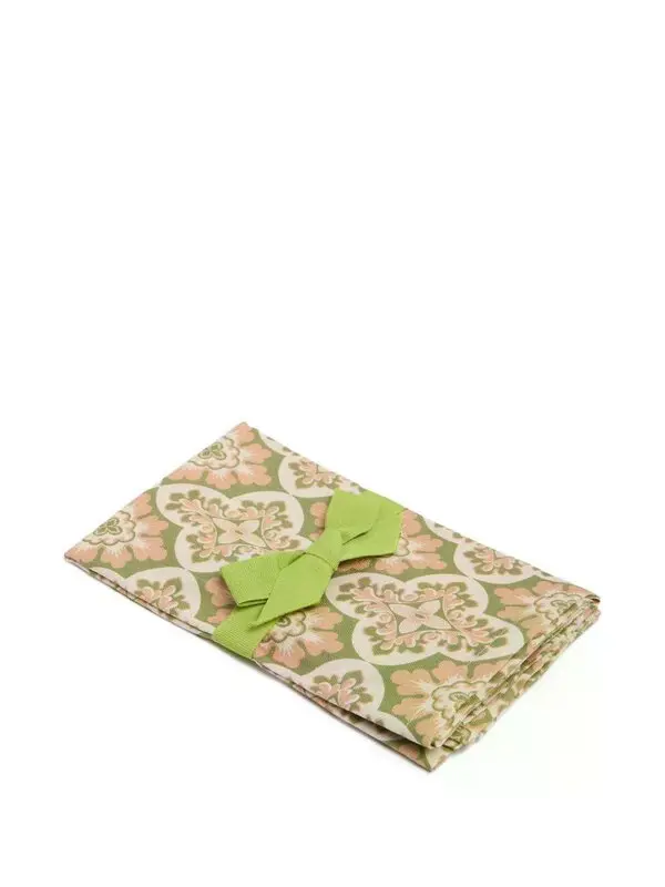 La DoubleJ Floral-print Cotton Napkins - Green