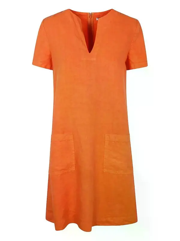 knee length dresses for ladies Long linen dress  ASPESI