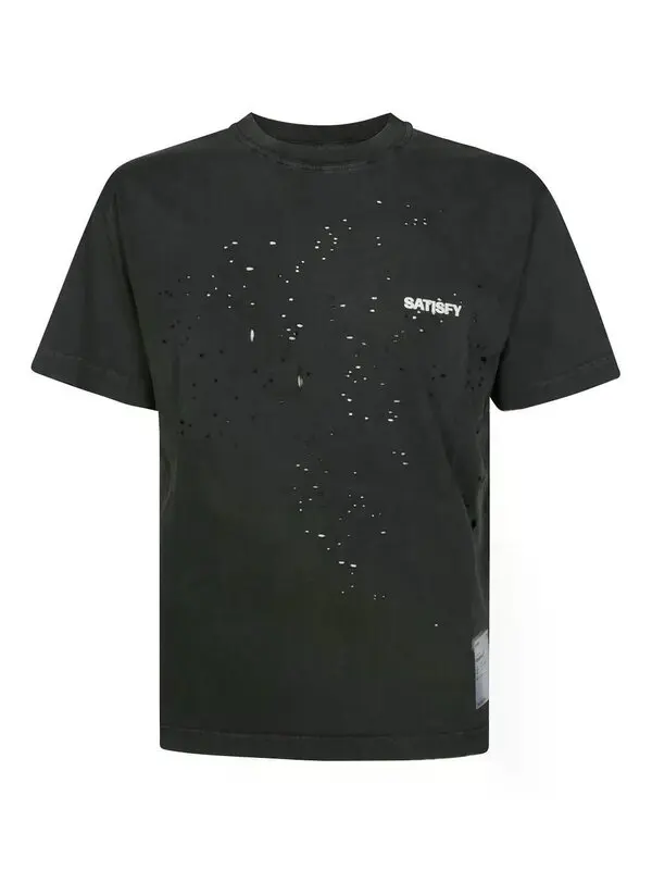 Satisfy Ripped-detailing T-shirt - Black
