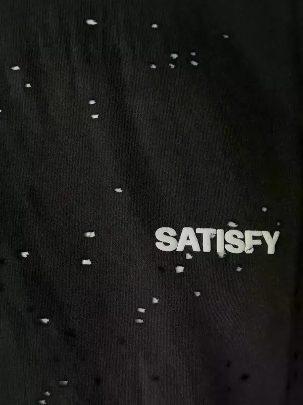 Satisfy Ripped-detailing T-shirt - Black