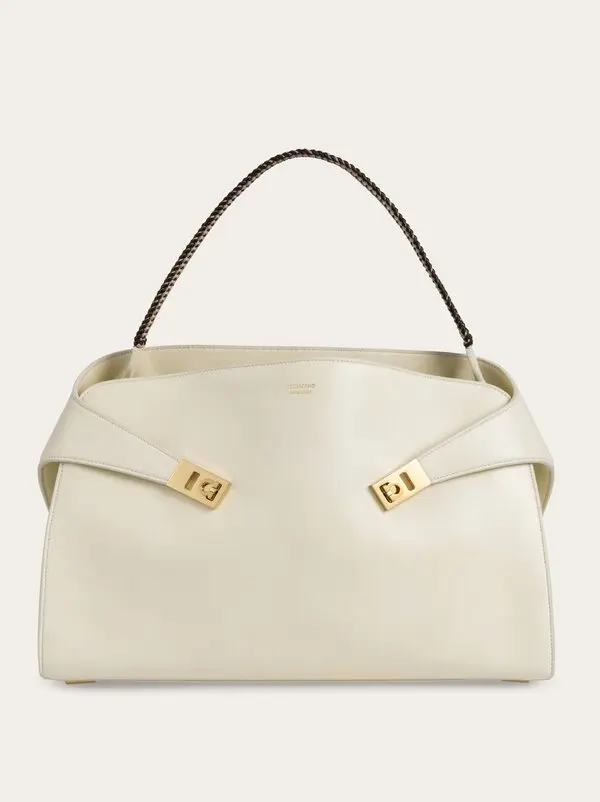 FERRAGAMO Hug Soft Shoulder Bag - White