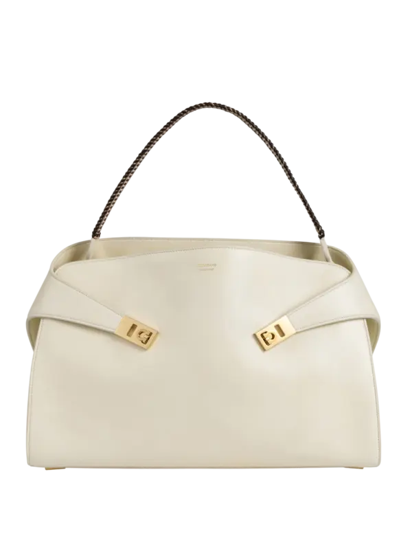 FERRAGAMO Hug Soft Shoulder Bag - White