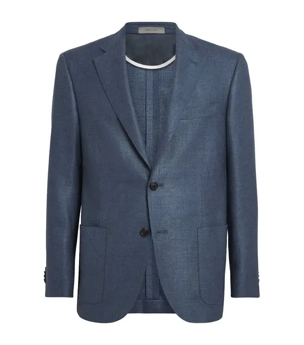 Corneliani Silk-virgin Wool Blazer - Blue