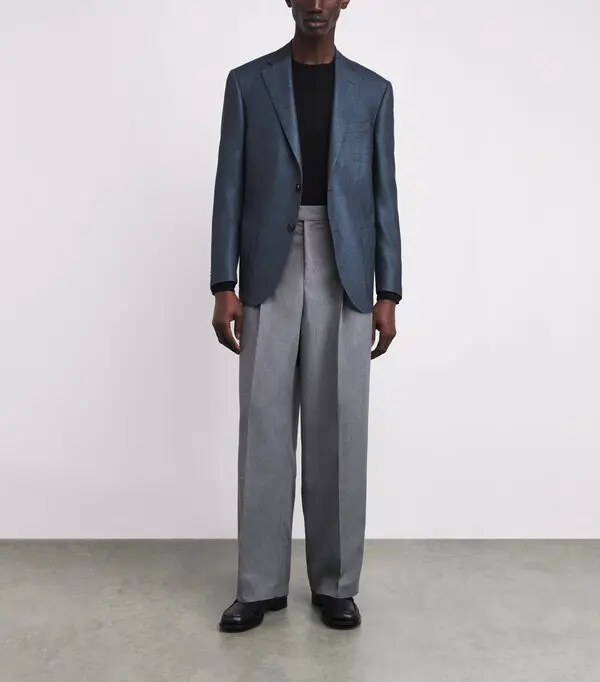 Corneliani Silk-virgin Wool Blazer - Blue
