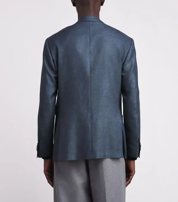 Corneliani Silk-virgin Wool Blazer - Blue
