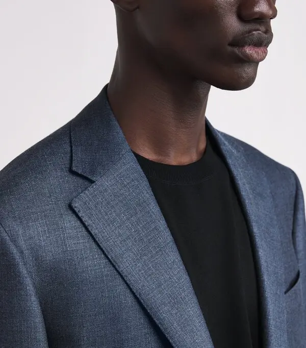 Corneliani Silk-virgin Wool Blazer - Blue