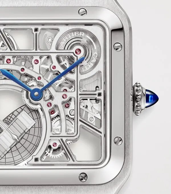 Cartier Stainless Steel Santos-dumont Skeleton Watch