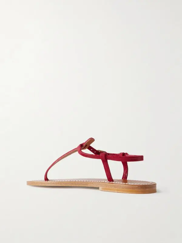 K.JACQUES Picon Lizard-effect Leather Sandals