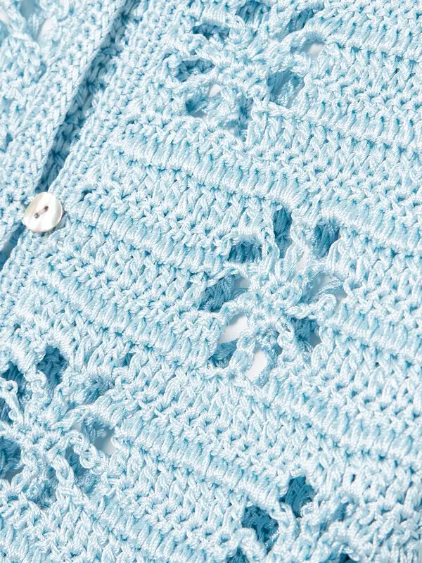 Calle Del Mar Crocheted Cropped Cardigan