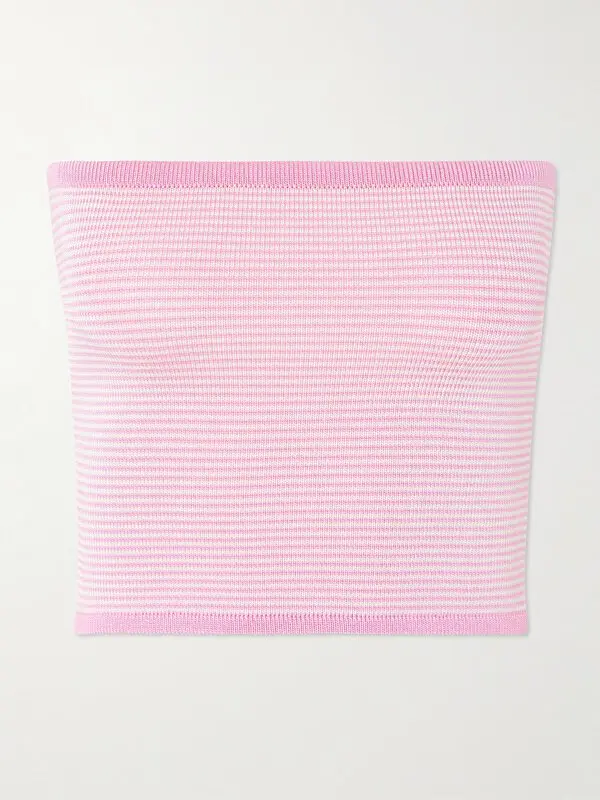Calle Del Mar Strapless Knitted Top - Pink
