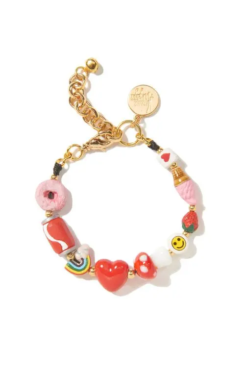 VENESSA ARIZAGA Sweet Spot Charm Bracelet - Red