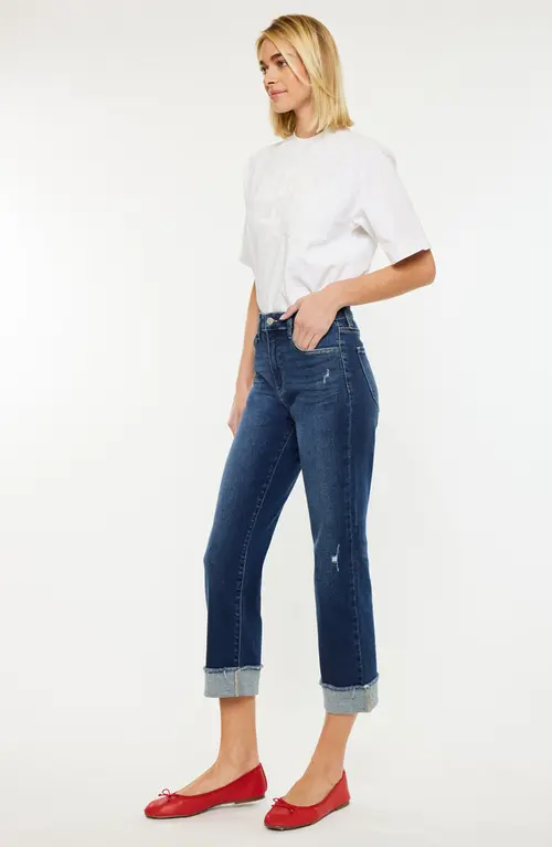 KANCAN Irma High Rise Cropped Straight Leg Jeans
