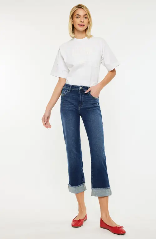 KANCAN Irma High Rise Cropped Straight Leg Jeans