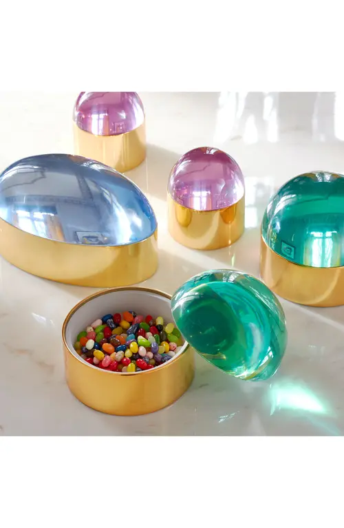 Jonathan Adler Brass Globo Box - Blue