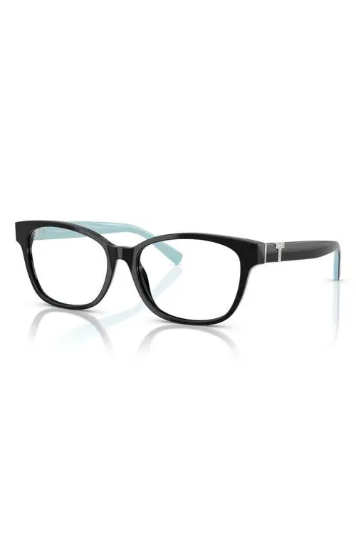 Tiffany & Co. 55mm Pillow Eyeglasses - Black/ Blue/ Demo Lens