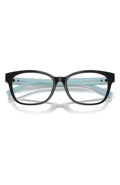 Tiffany & Co. 55mm Pillow Eyeglasses - Black/ Blue/ Demo Lens