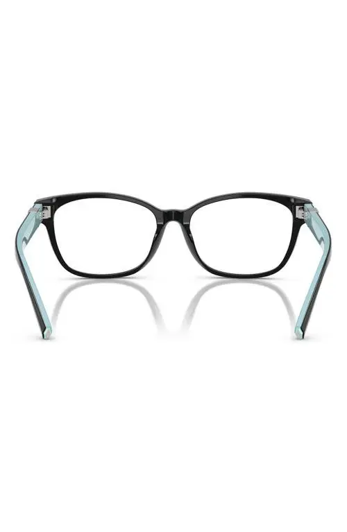 Tiffany & Co. 55mm Pillow Eyeglasses - Black/ Blue/ Demo Lens