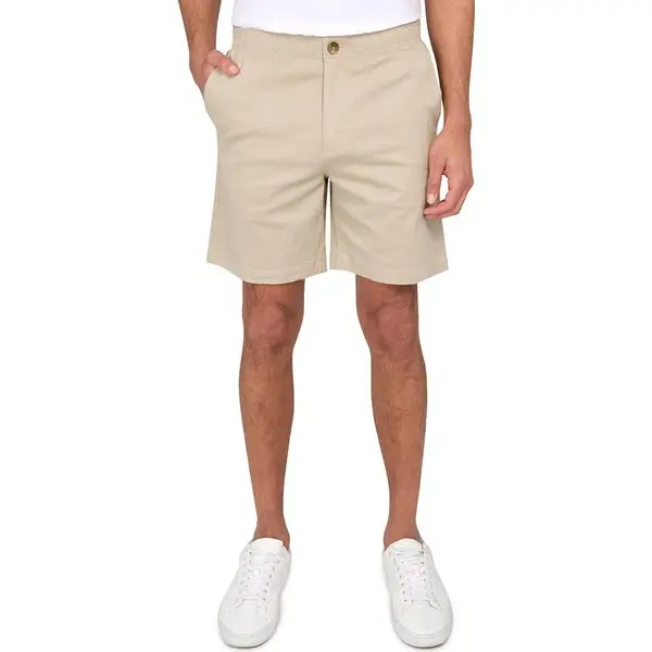 CON.STRUCT Slim Fit Solid Drawstring Shorts - Khaki
