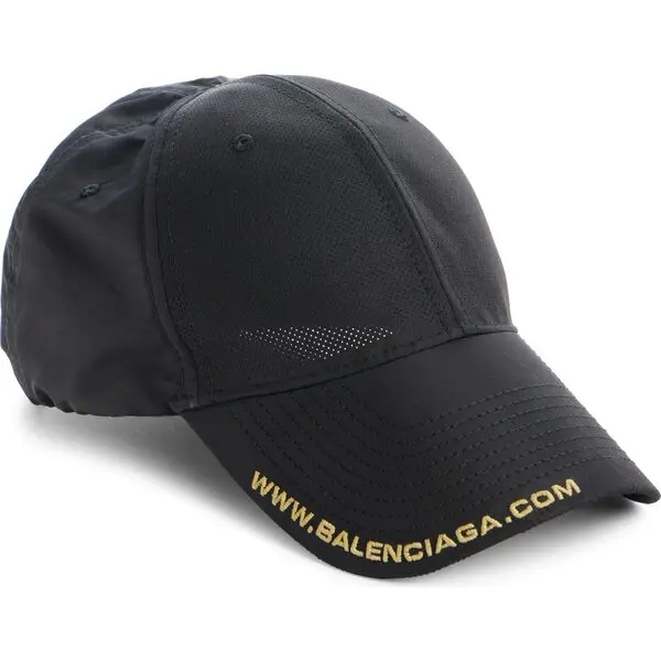 Balenciaga Perforated Baseball Cap - 1000 Black