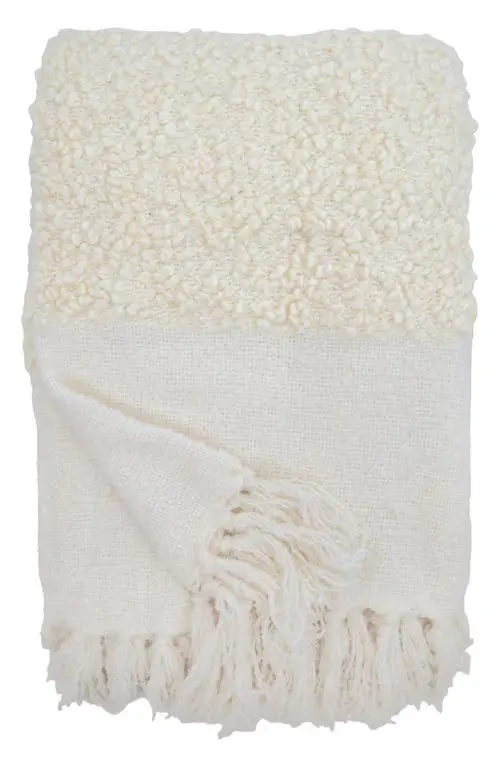 POM POM AT HOME Murphy Oversize Bouclé Throw Blanket - Ivory