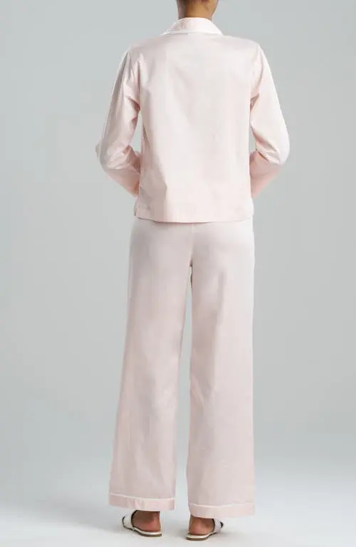 Natori Embroidered Trim Cotton Sateen Pajamas