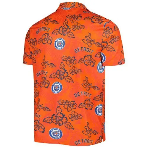 Reyn Spooner Detroit Tigers Cooperstown Collection Puamana Print Polo - Orange