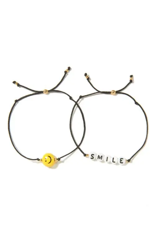 VENESSA ARIZAGA Smile Bracelet Set - Black