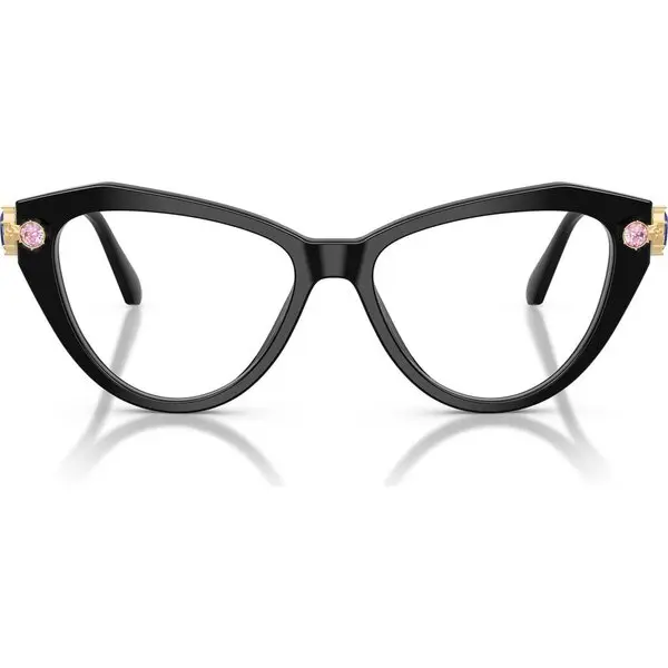 SWAROVSKI 55mm Cat Eye Optical Glasses - Black/demo Lens