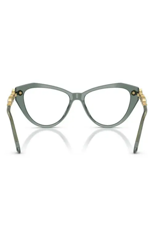 SWAROVSKI 55mm Cat Eye Optical Glasses - Transparent Green/demo Lens