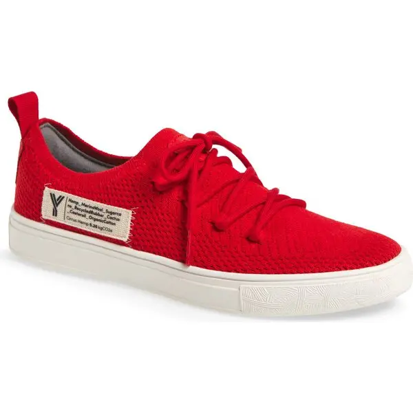 YY NATION Cirrus Hemp & Wool Low-top Sneakers - Red / White