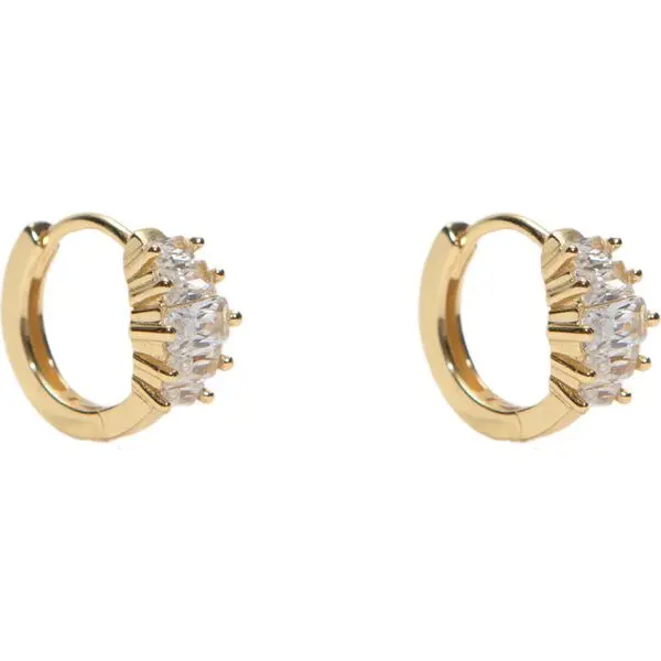 Argento Vivo Cubic Zirconia Huggie Hoop Earrings - Gold