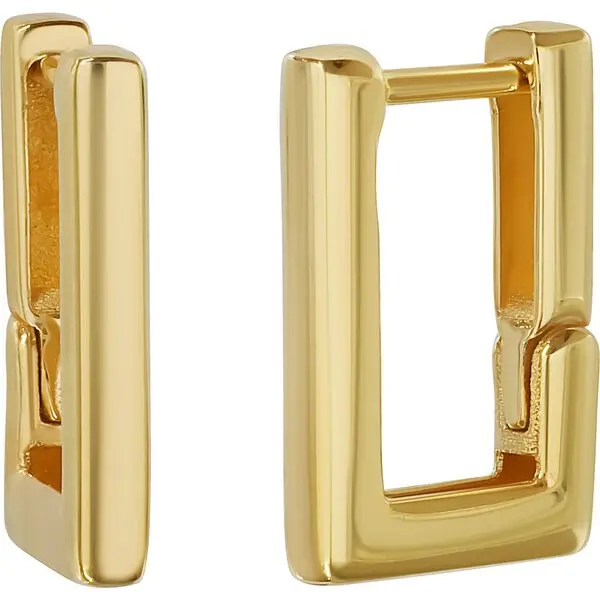 Bony Levy 14k Gold Rectangular Huggie Earrings - 14k Yellow Gold