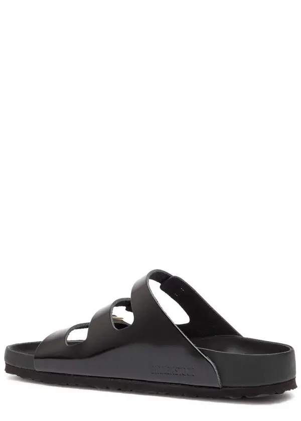 BIRKENSTOCK Patent Leather Sliders With Adjustable Buckles