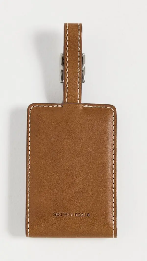 Shinola Leather Luggage Id Tag - Tan