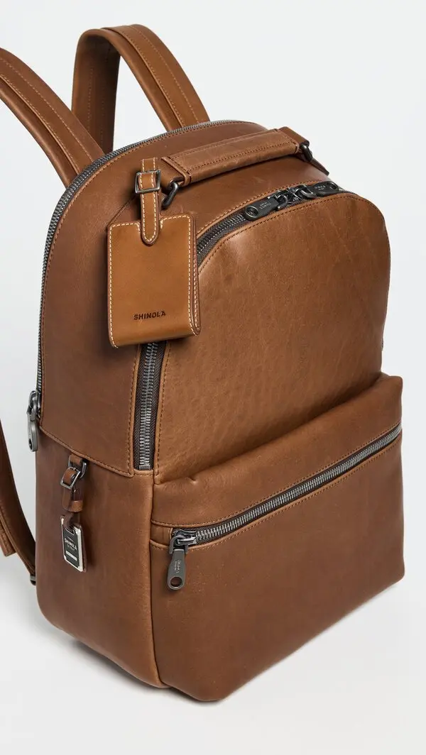 Shinola Leather Luggage Id Tag - Tan