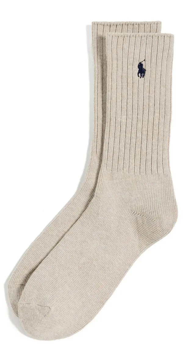 Polo Ralph Lauren Cotton Rib Crew Socks - Taupe